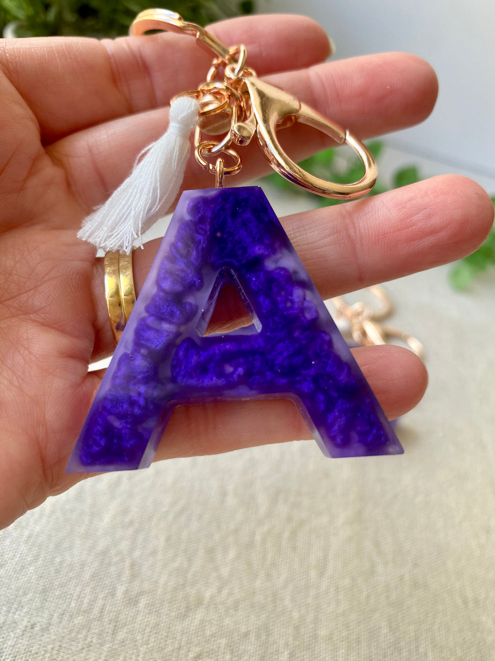 LOVE LETTERS - alphabet keyrings - PURPLE – Resinating